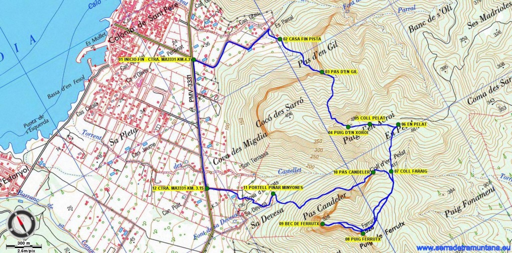 mapa_bec_ferrutx_pas_gil_14sep13 | Serra de Tramuntana trekking ...